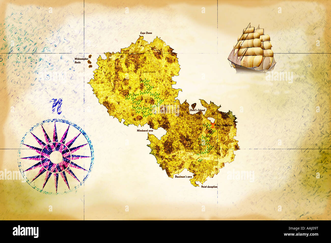 Treasure map hi-res stock photography and images - Alamy