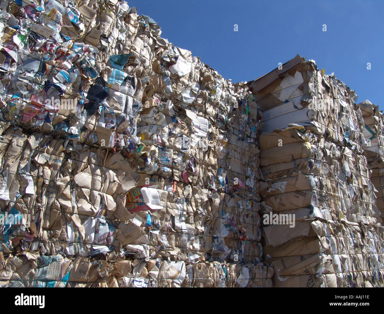 recycled bales of waste paper awaiting shipping to be pulped Stock ...