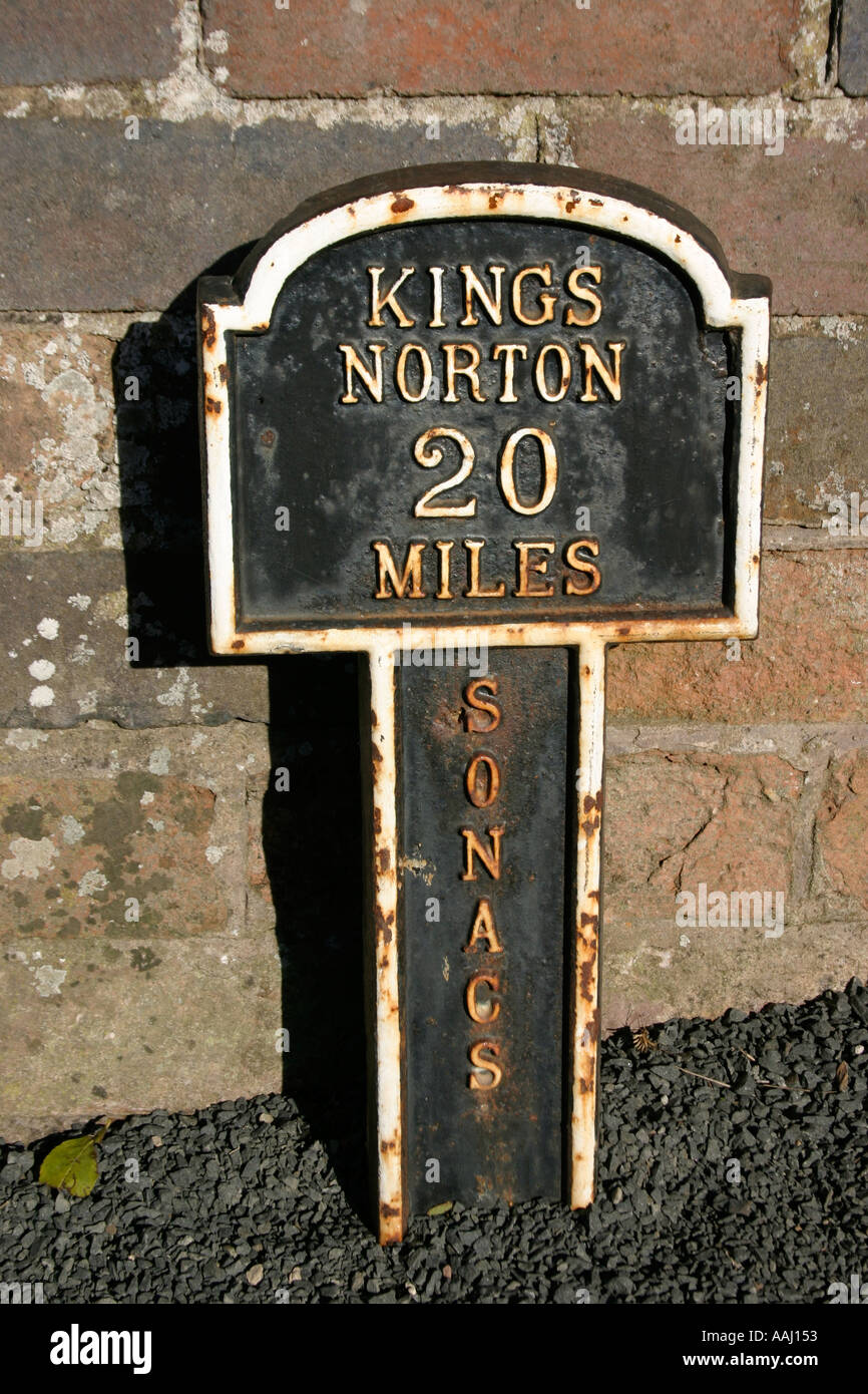 Waymark Milestone at The Edstone Viaduct Stratford Canal Warwickshire ...
