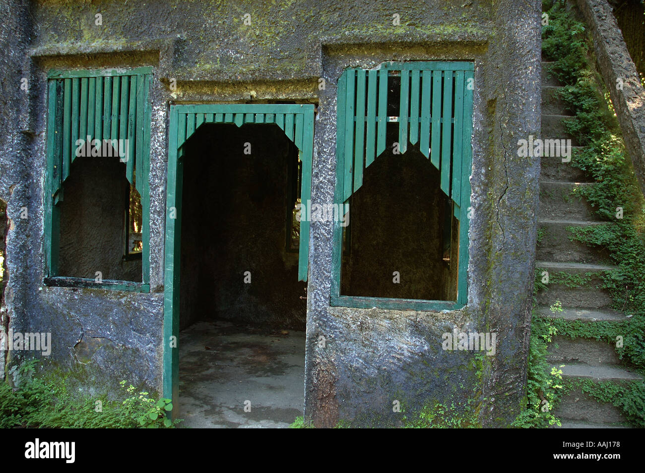 door hall and window in deserted building green lattice dsc 0293 Stock ...