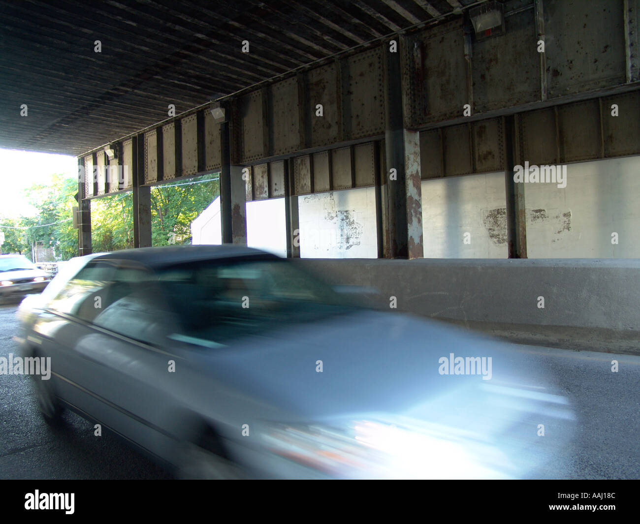 car speeding through underpass Stock Photo - Alamy
