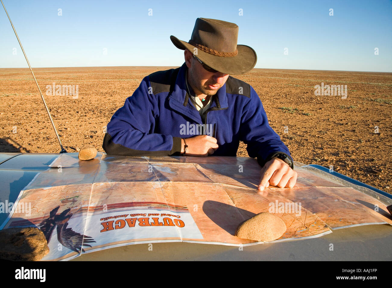 Checking the Map Strzelecki Track Outback South Australia Australia ...