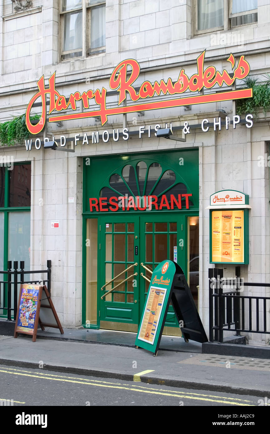 Harry Ramsdens World Famous Fish and Chips London England UK Stock ...