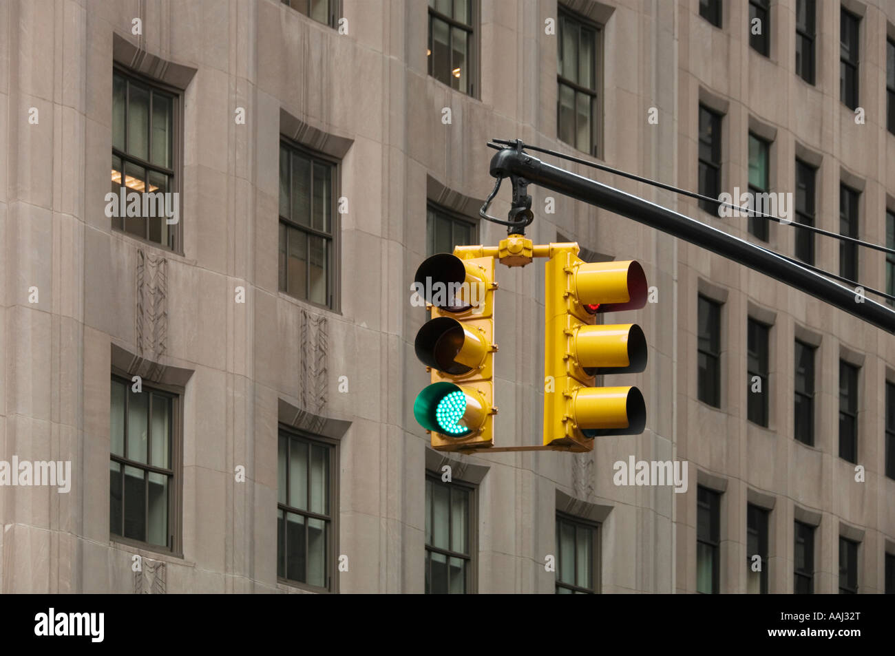 Traffic signal showing green New York city USA Stock Photo - Alamy