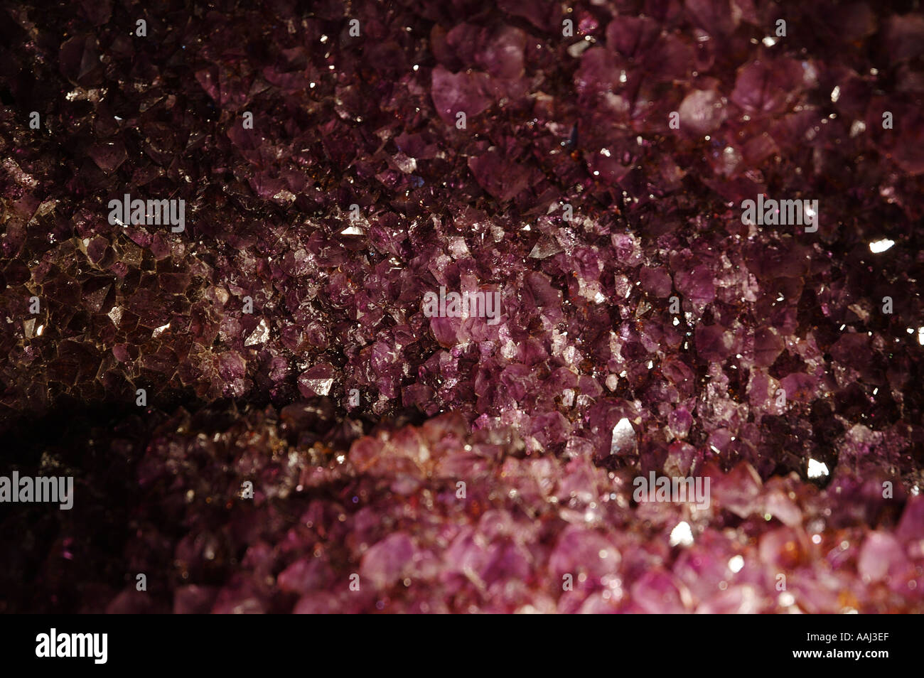 Amethyst crystal Quartz stained with impurities of iron or manganese ...