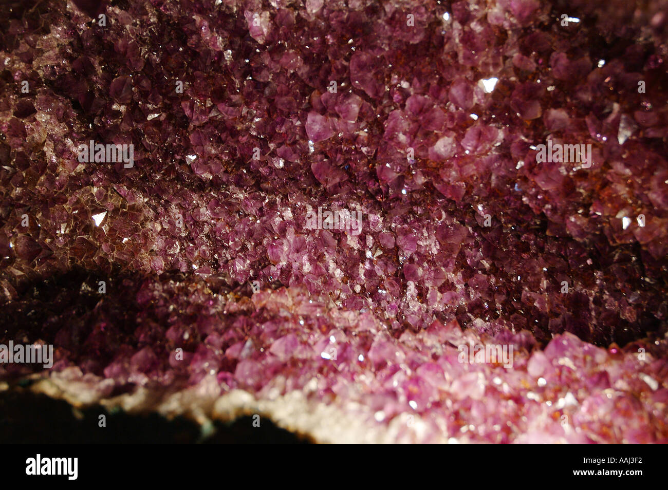 Amethyst crystal Quartz stained with impurities of iron or manganese ...
