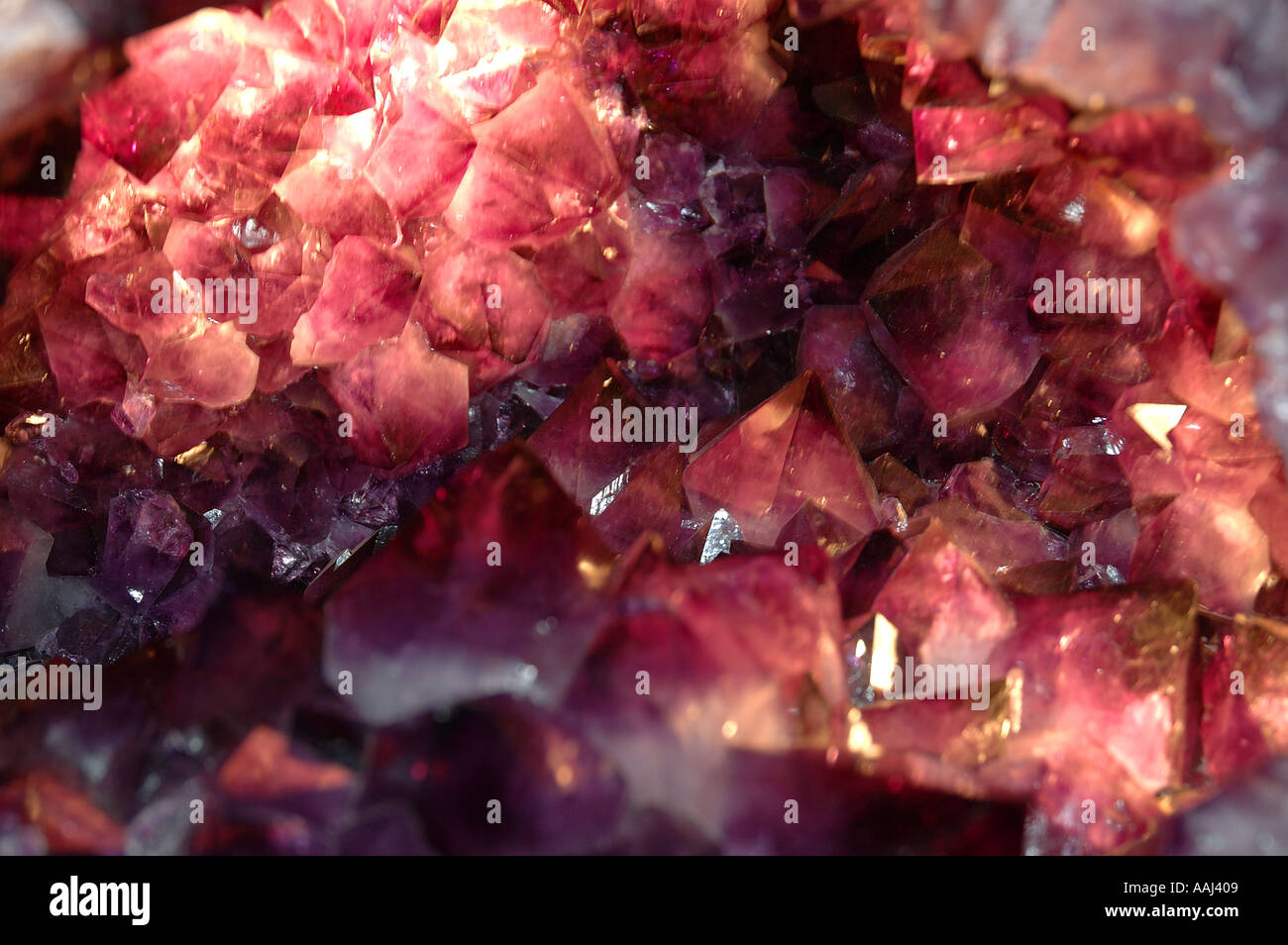 Amethyst crystal Quartz stained with impurities of iron or manganese ...