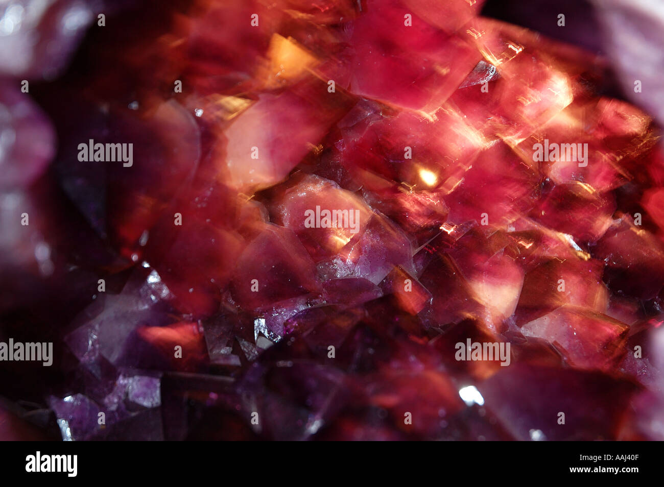 Amethyst crystal Quartz stained with impurities of iron or manganese ...