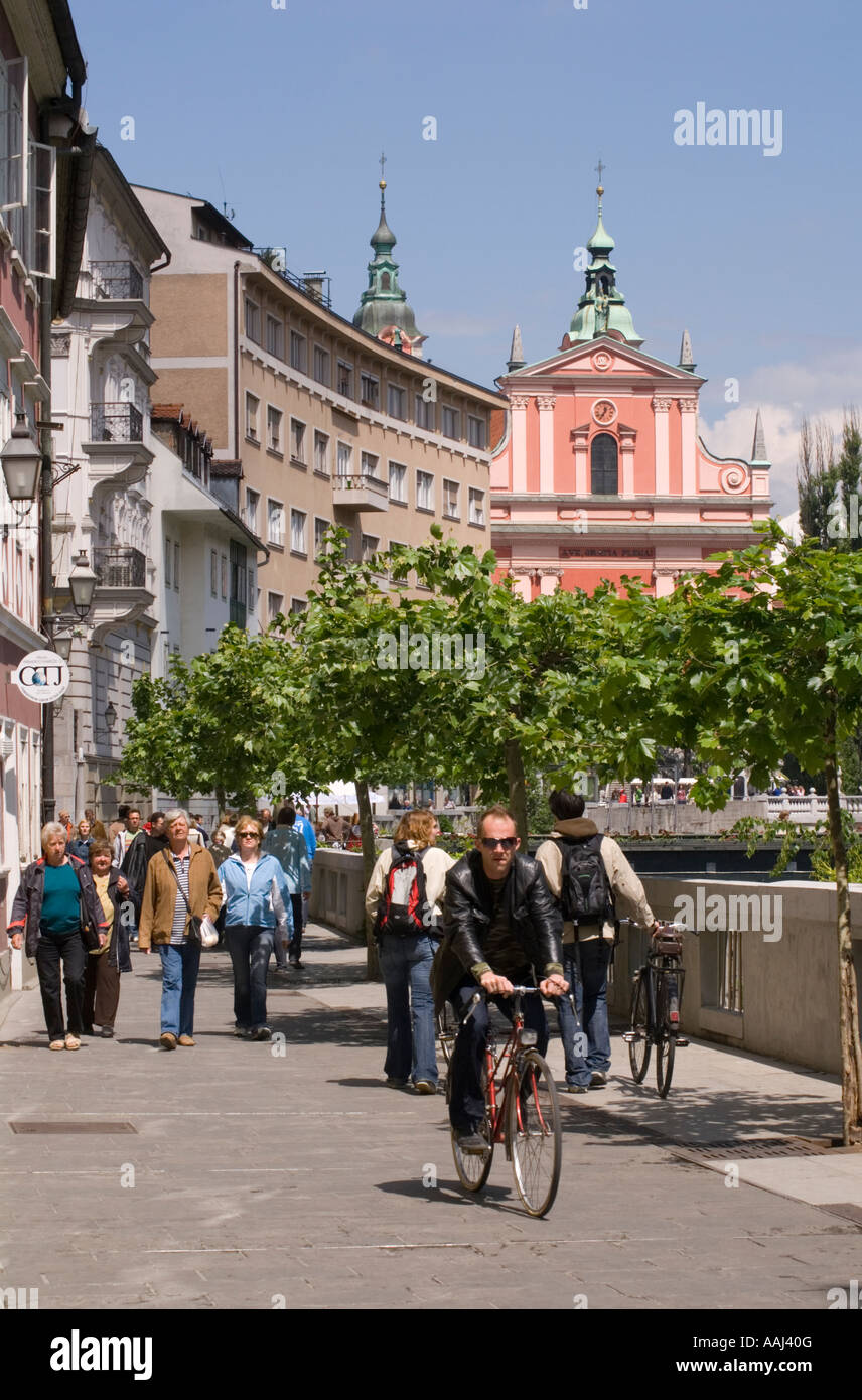 Riverside Walk Ljubljana Slovenia Stock Photo - Alamy