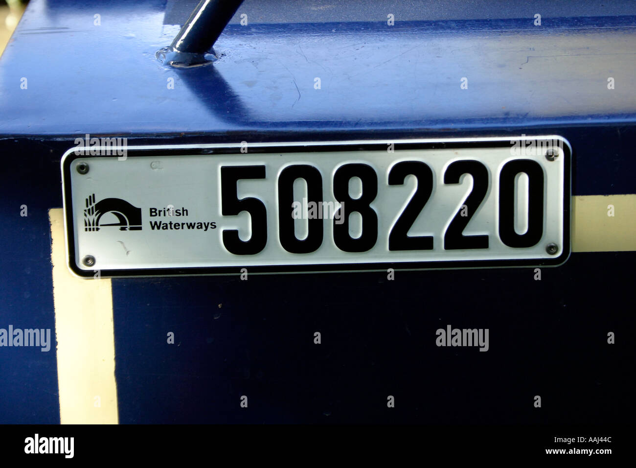 Narrowboat License Plate Stock Photo - Alamy