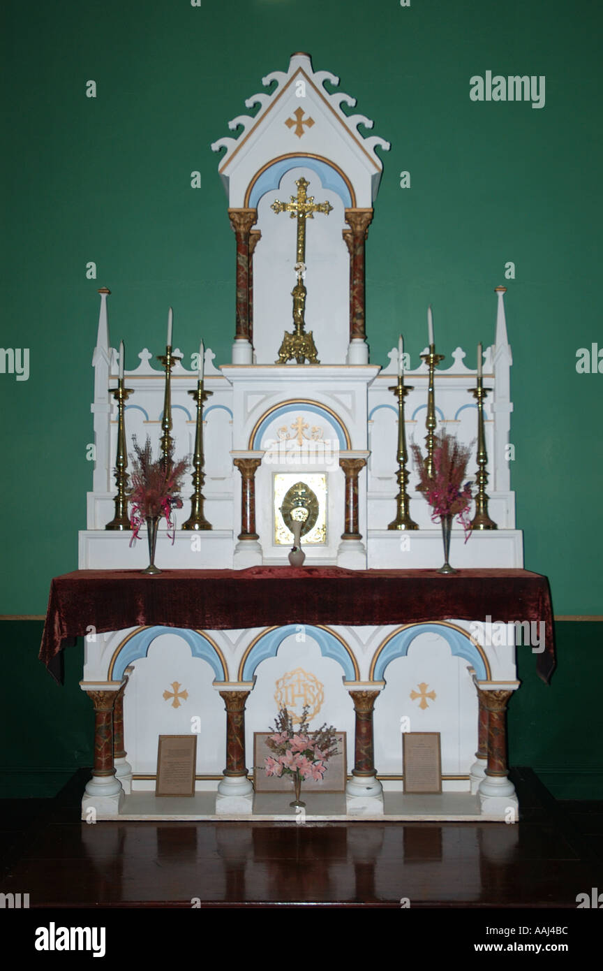 Historic altar in church mission school museum dsc 0120 Stock Photo - Alamy