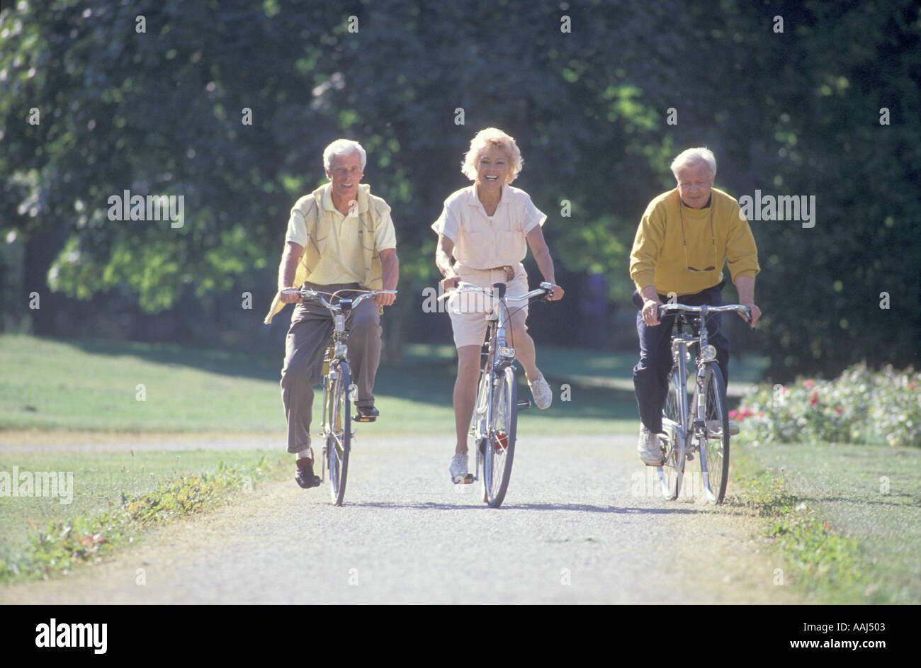 group of seniors cycling Stock Photo - Alamy