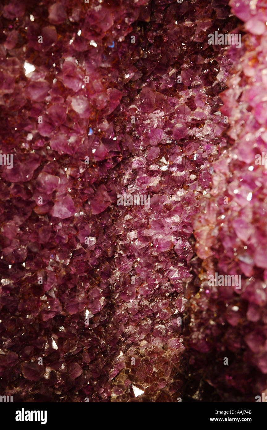 Amethyst crystal Quartz stained with impurities of iron or manganese ...