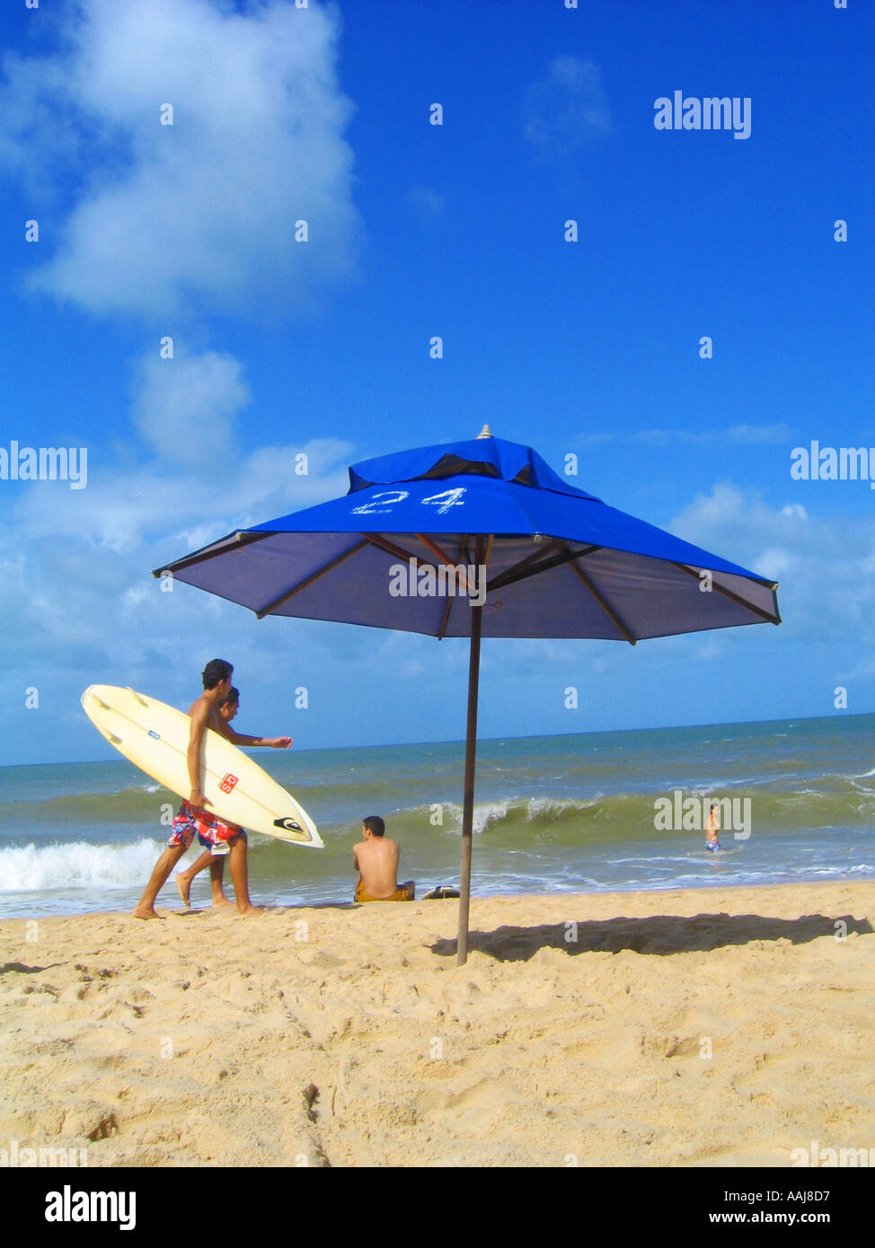 Beach life on Praia do Ponta Negra beach in Natal Brazil Stock Photo ...