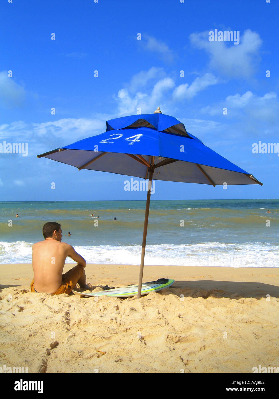 Beach life on Praia do Ponta Negra beach in Natal Brazil Stock Photo ...