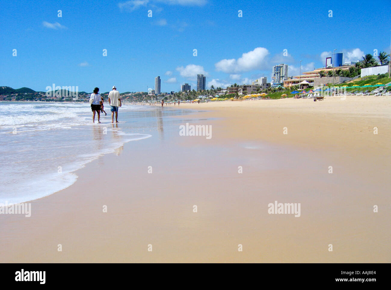 Beach life on Praia do Ponta Negra beach in Natal Brazil Stock Photo ...
