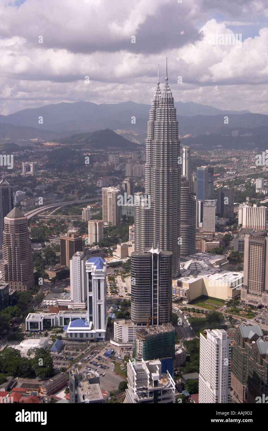 Kuala Lumpur aerial view from Menara Tower with Petronas building Stock ...