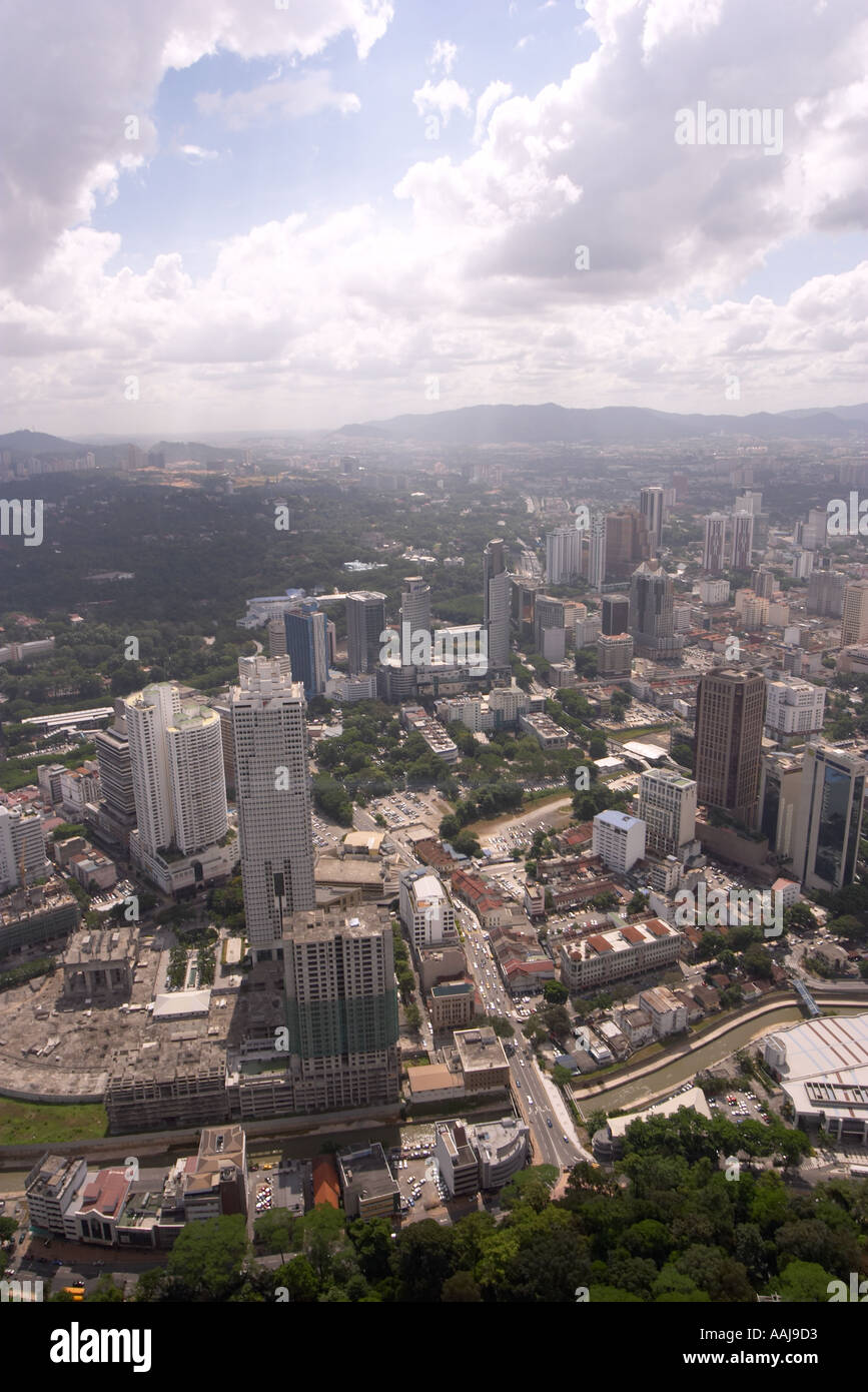 Kuala Lumpur aerial view from Menara Tower with Klang river Stock Photo ...