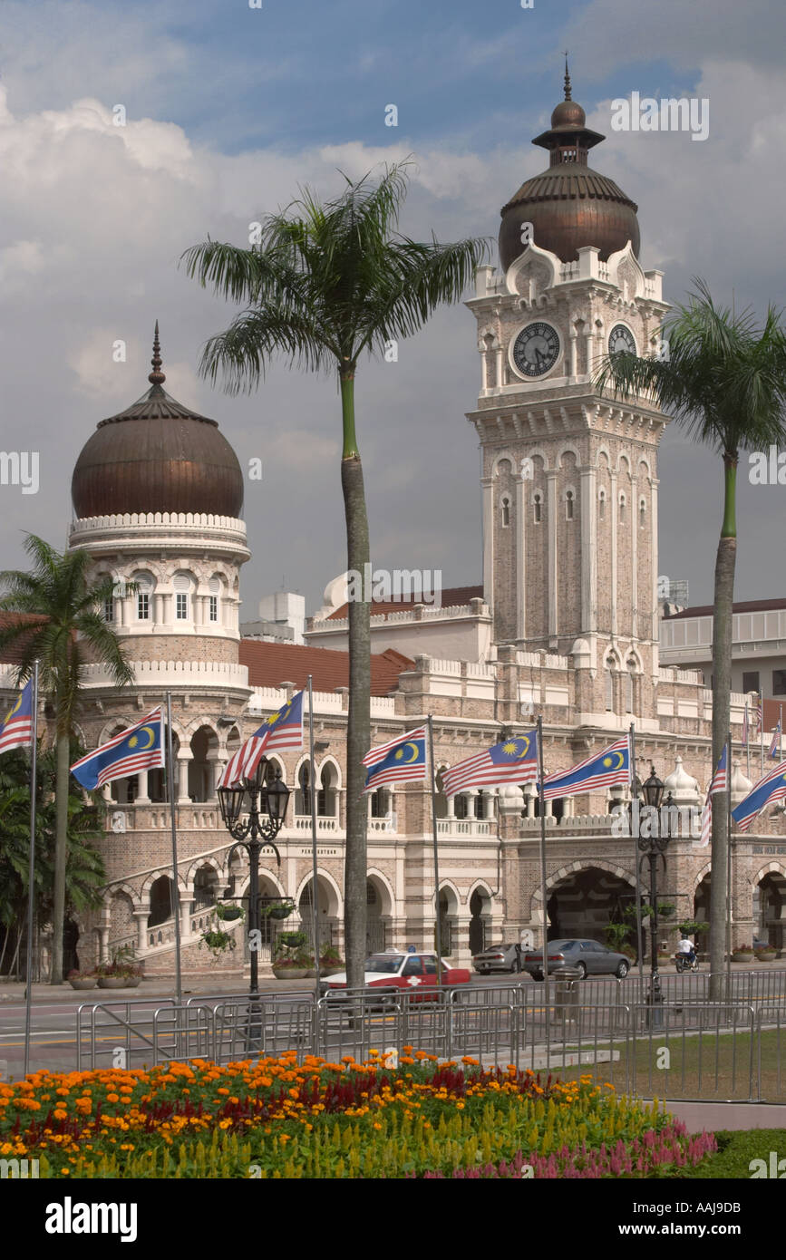 Kuala Lumpur Merdeka Square clock tower of Sultan Abdul Samad building ...