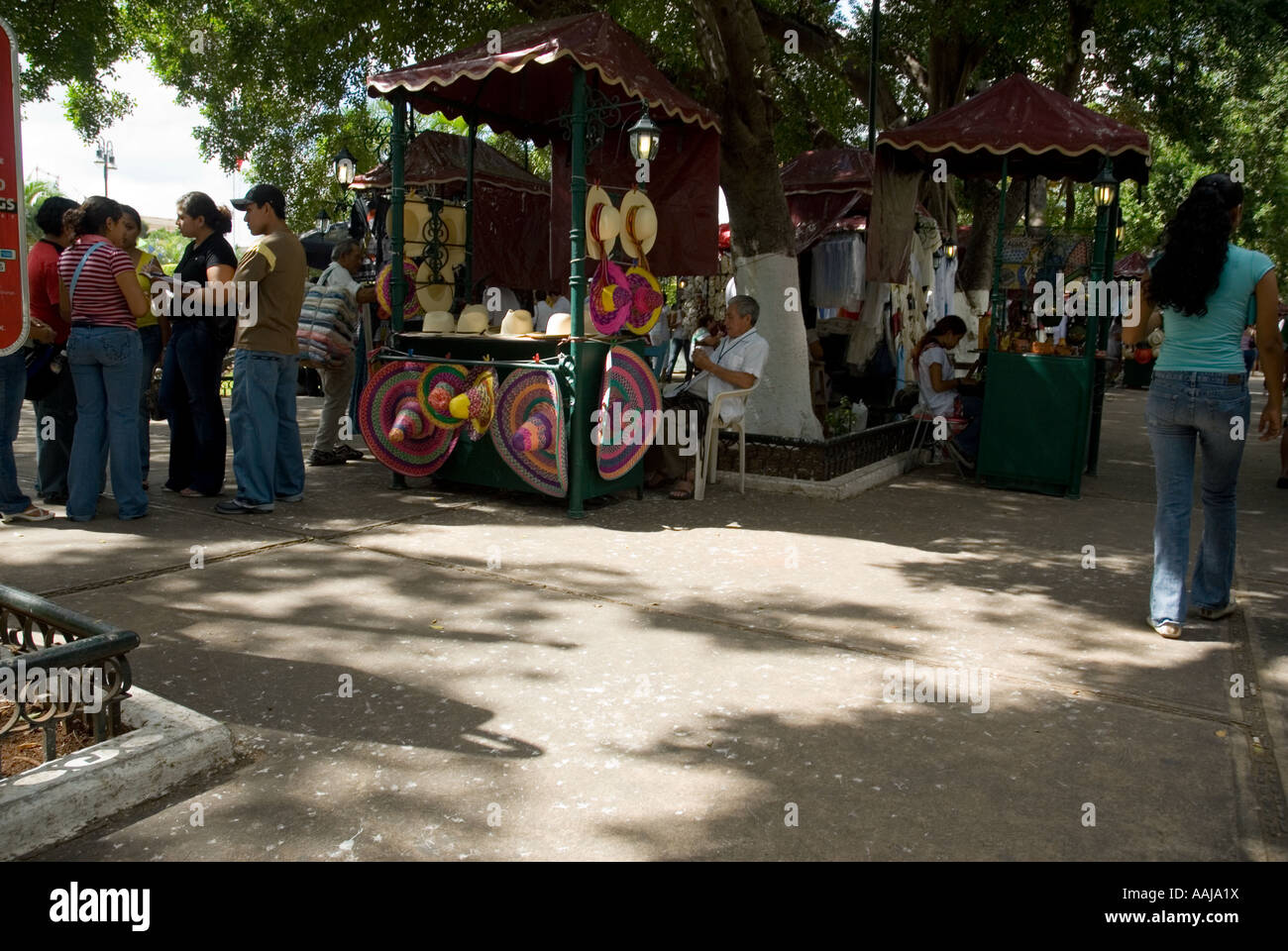 Merida sunday market downtown in Mexico Stock Photo - Alamy
