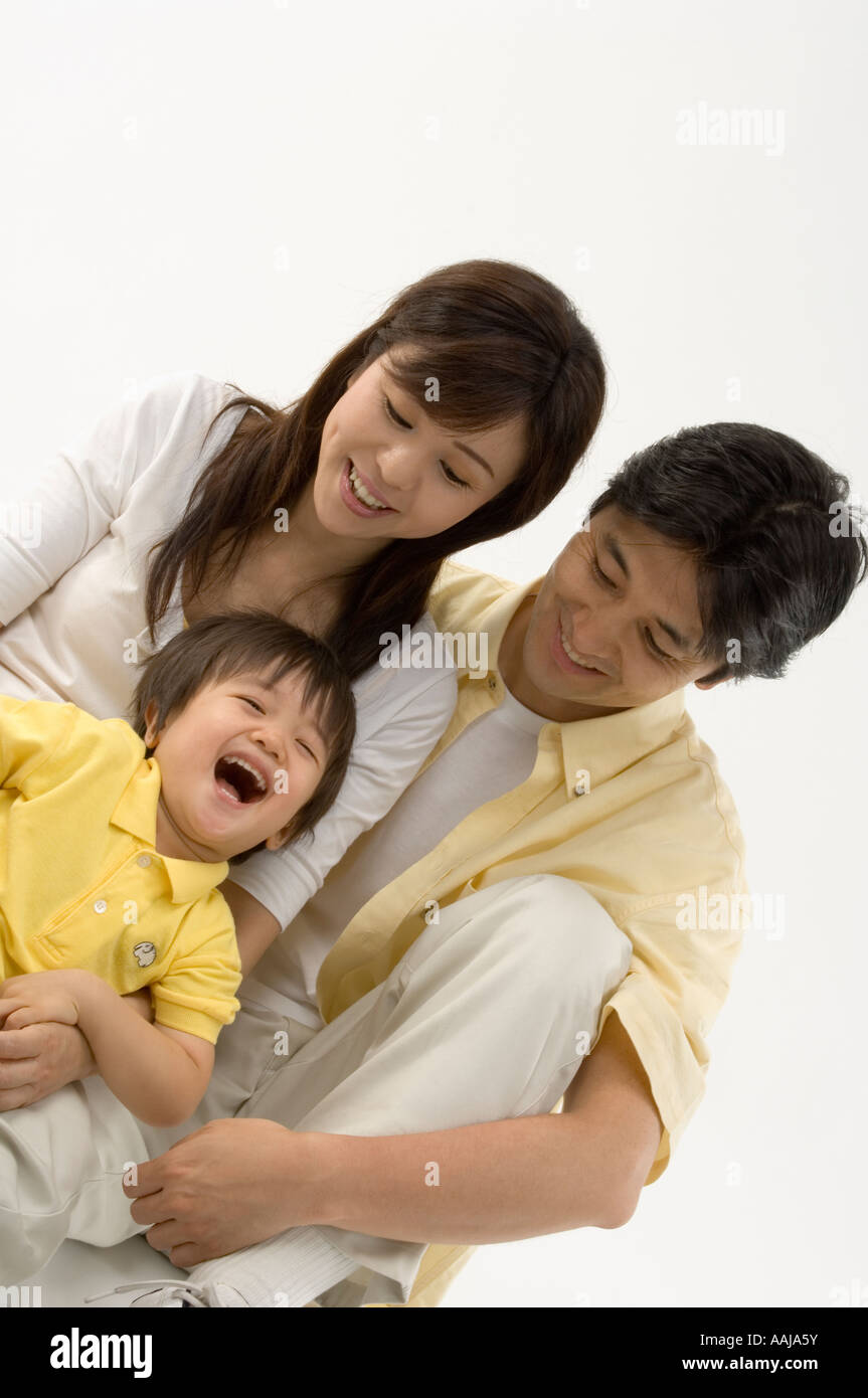 Family with one child Stock Photo - Alamy
