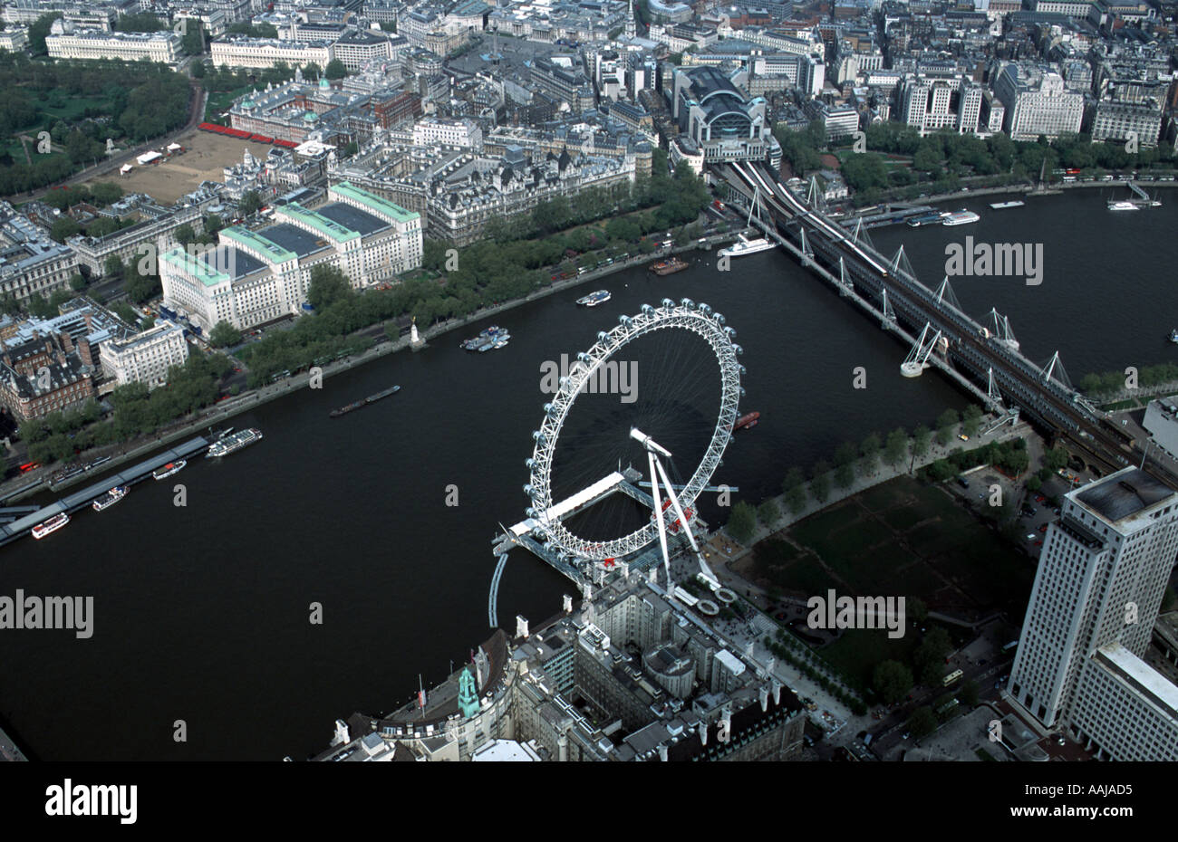 Aerial view of London Eye Stock Photo - Alamy