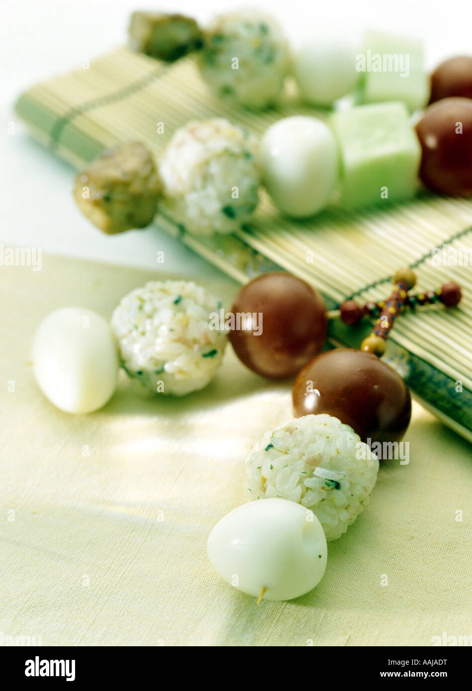 Mini rice ball skewer Stock Photo - Alamy