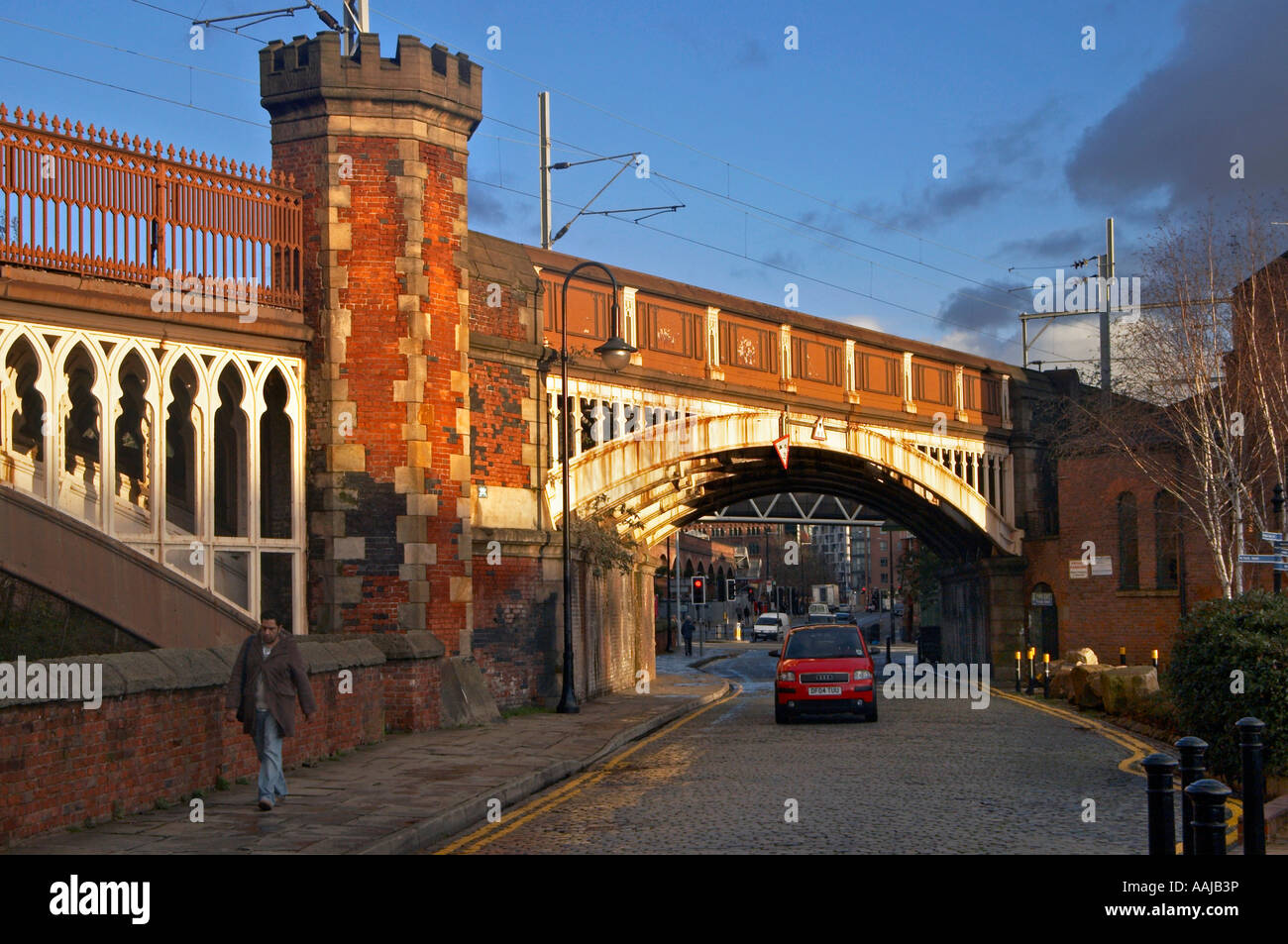 Railway bridge in Manchester Stock Photo - Alamy