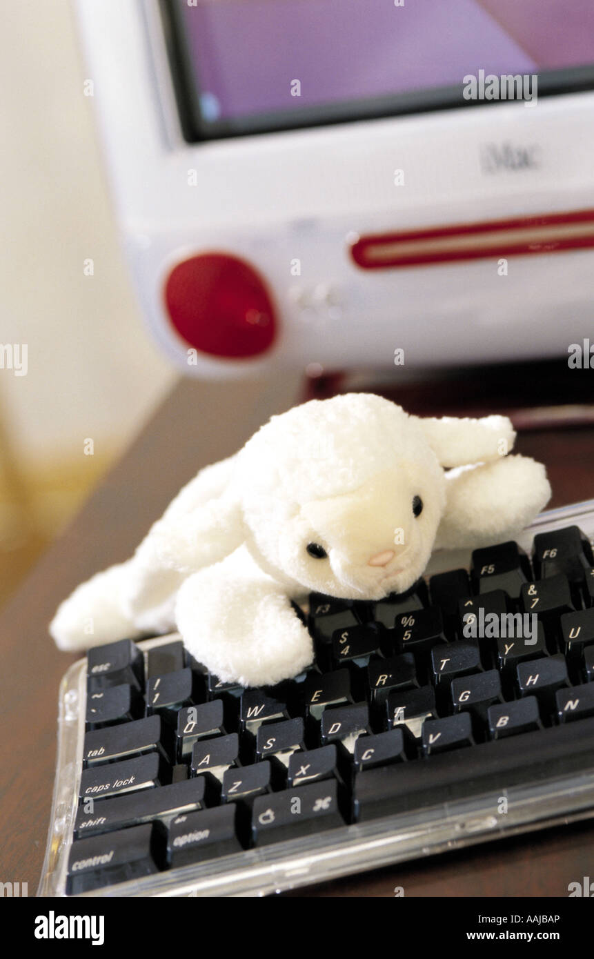 Computer and doll Stock Photo - Alamy