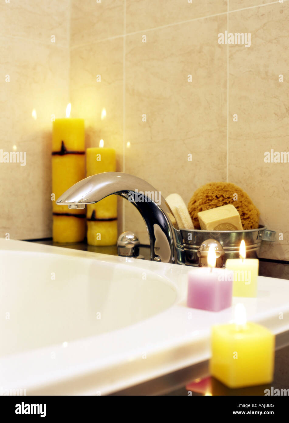 candlelight in a bathroom Stock Photo - Alamy