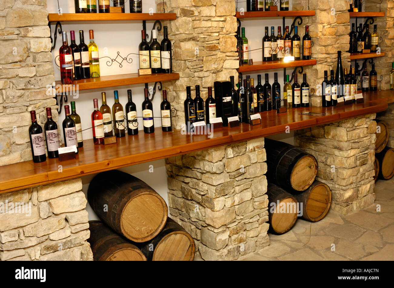 Collection of bottles of wine in Cyprus Wine Museum Stock Photo - Alamy