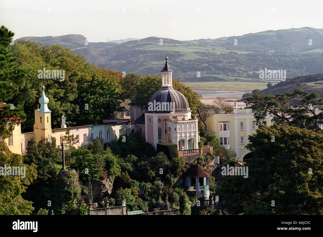 Domed building in the Italianate village designed by architect Clough ...