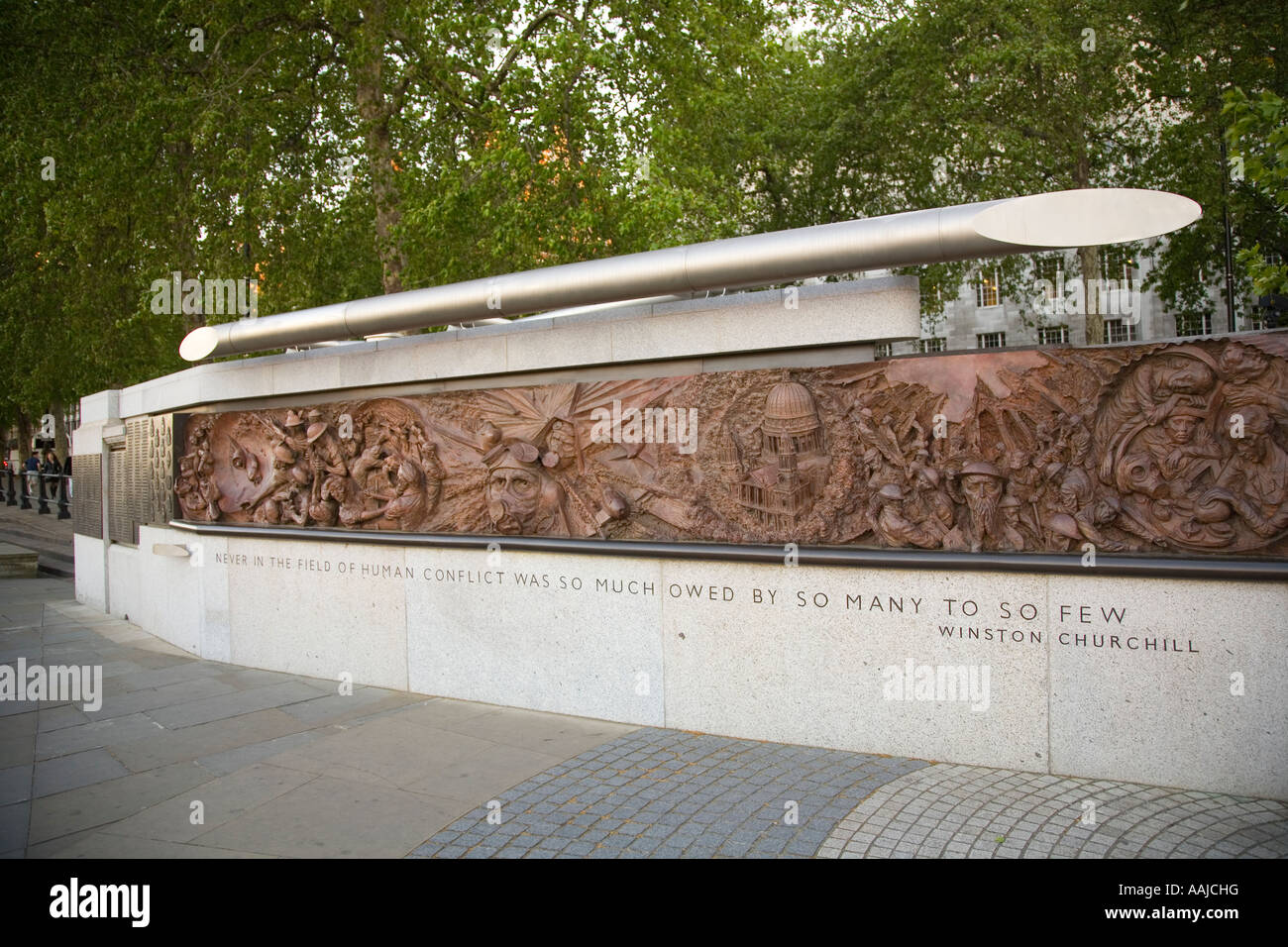 BATTLE OF BRITAIN MEMORIAL, VICTORIA EMBANKMENT, LONDON, UK Stock Photo ...