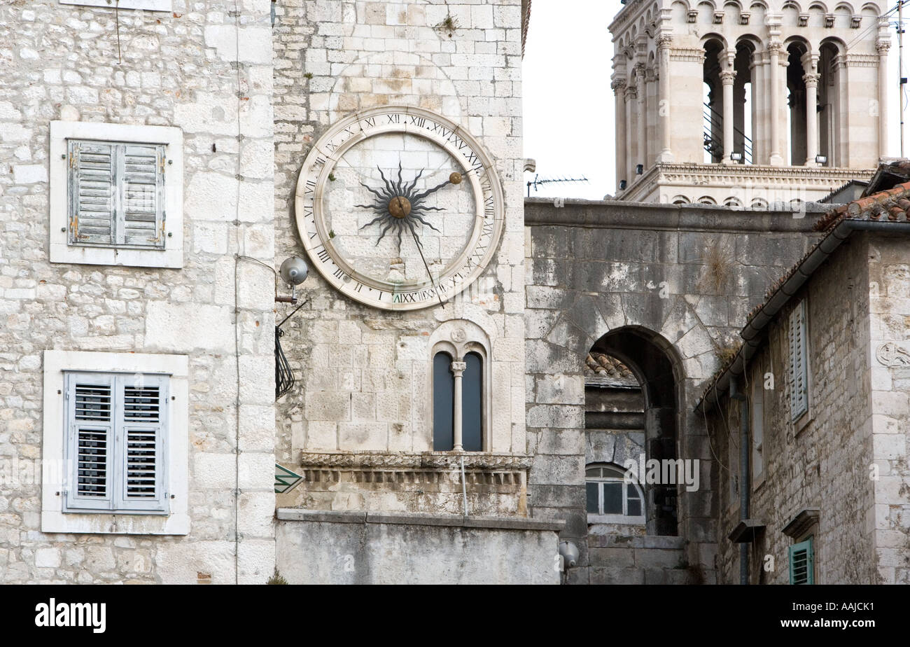 Iron gate and cathedral bell tower Split Croatia Stock Photo - Alamy