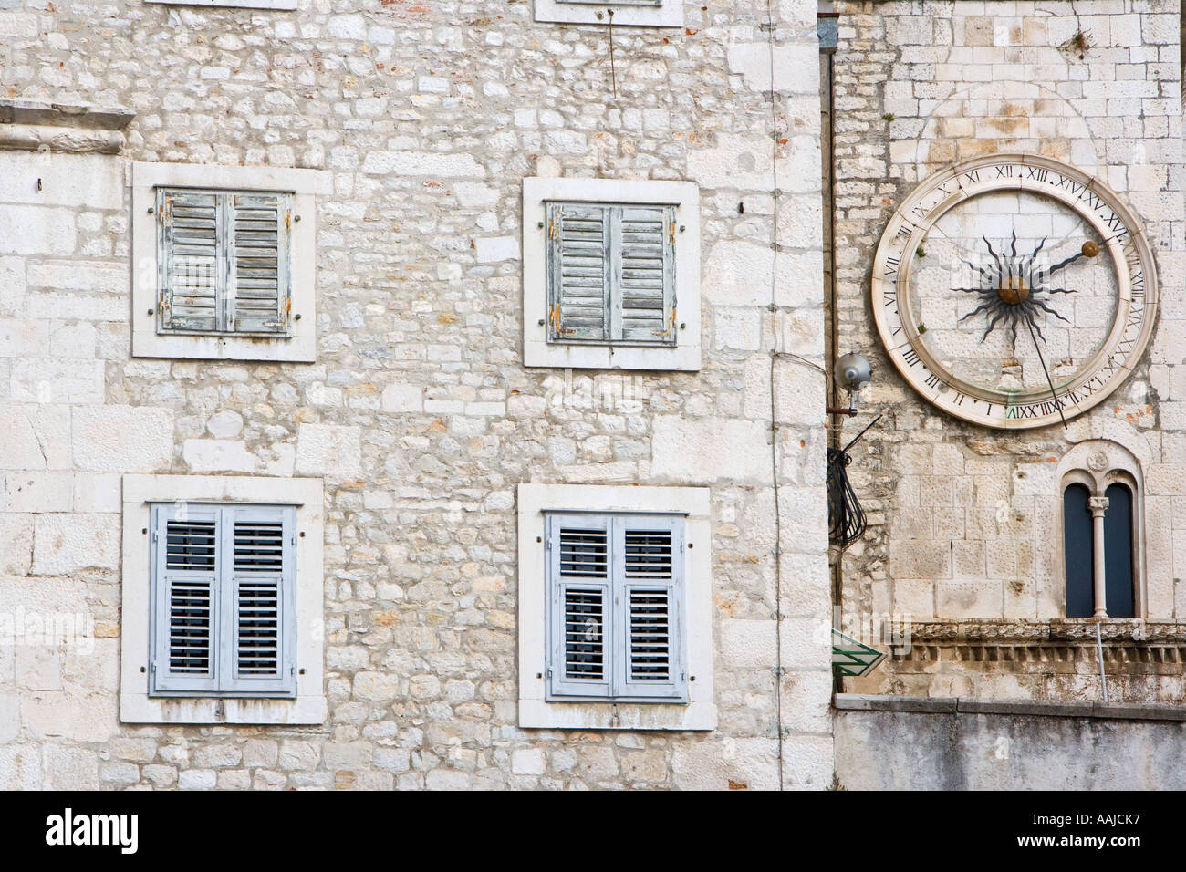 Iron gate and cathedral bell tower Split Croatia Stock Photo - Alamy