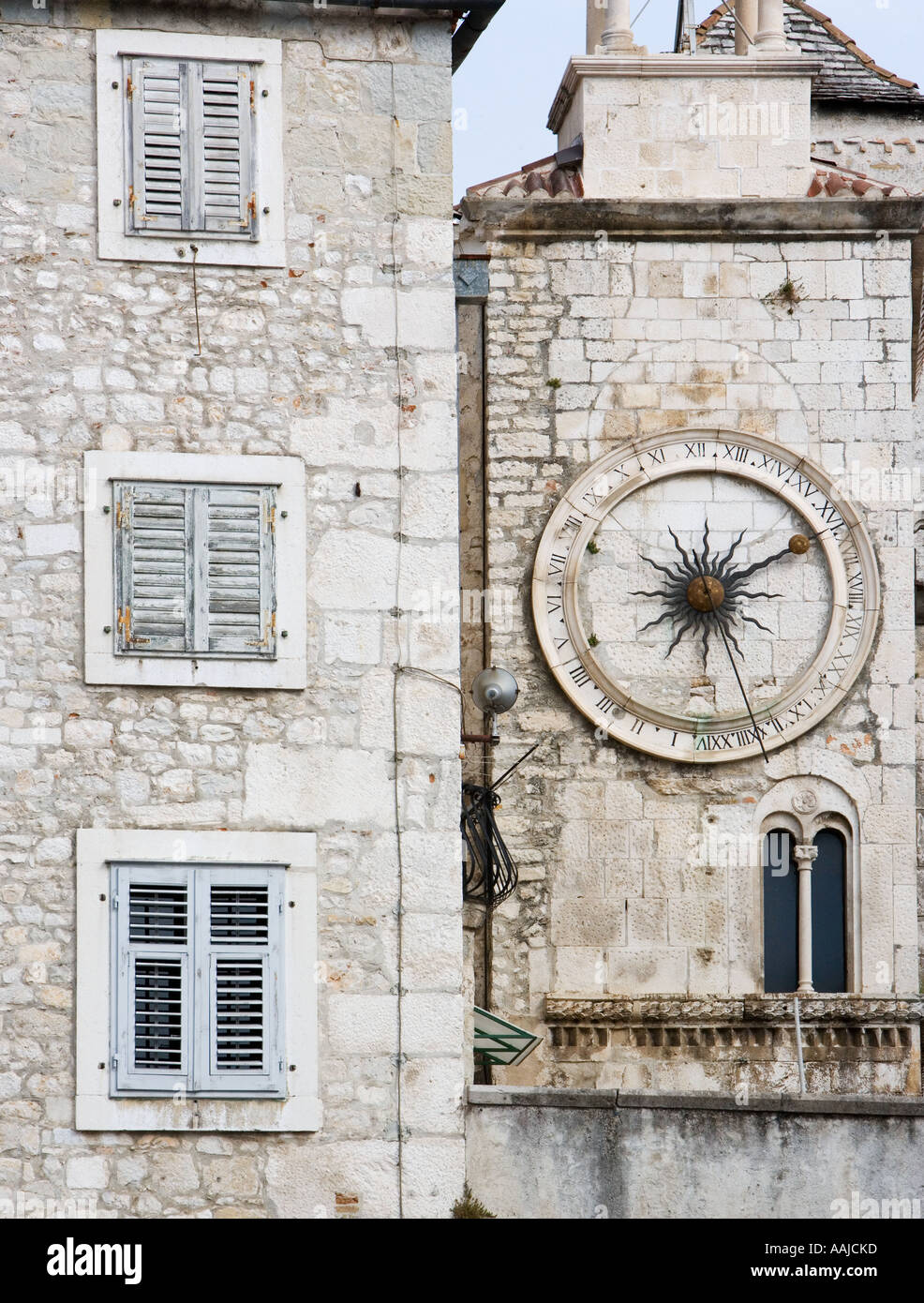 Iron gate and cathedral bell tower Split Croatia Stock Photo - Alamy