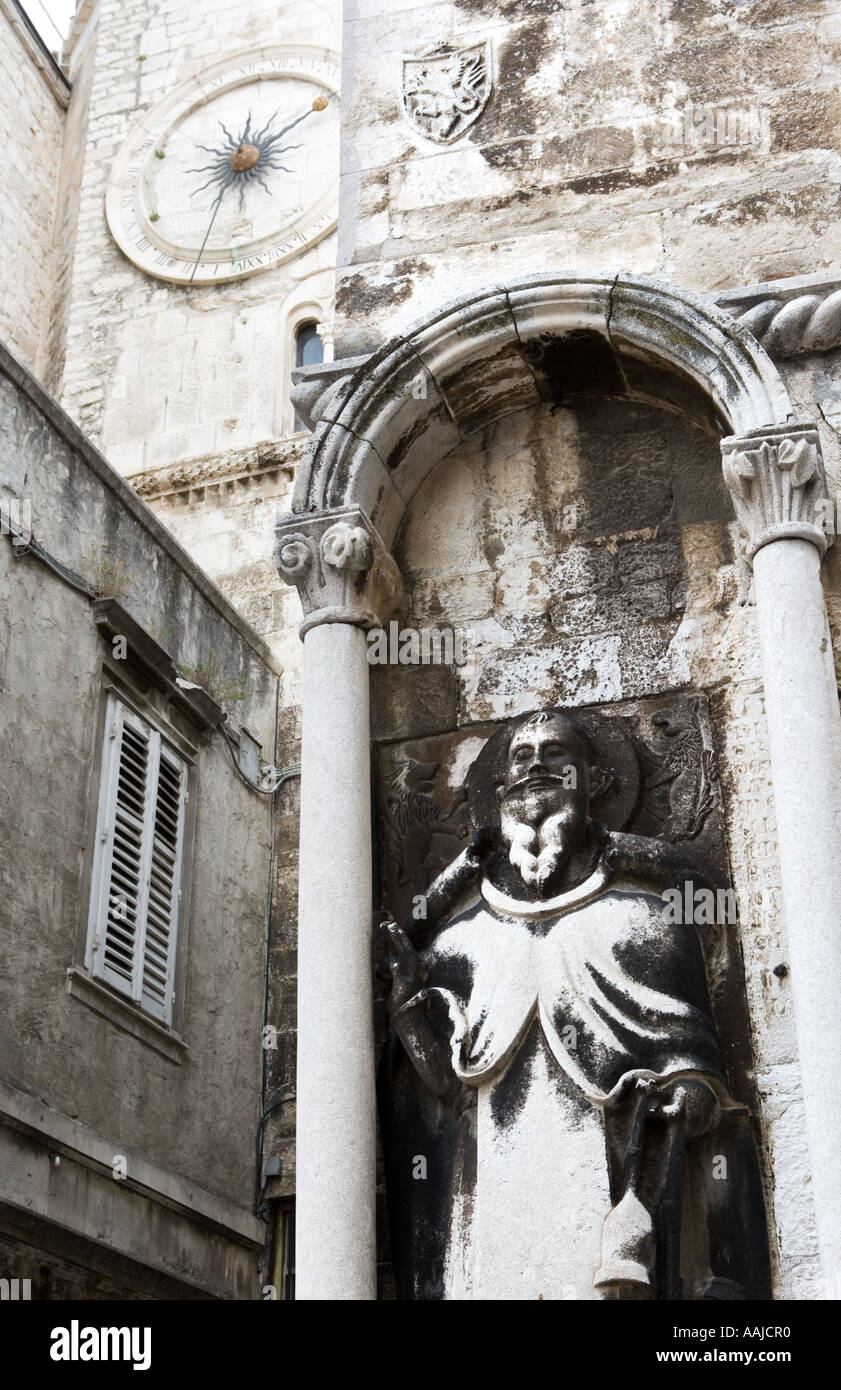 Iron gate and cathedral bell tower Split Croatia Stock Photo - Alamy