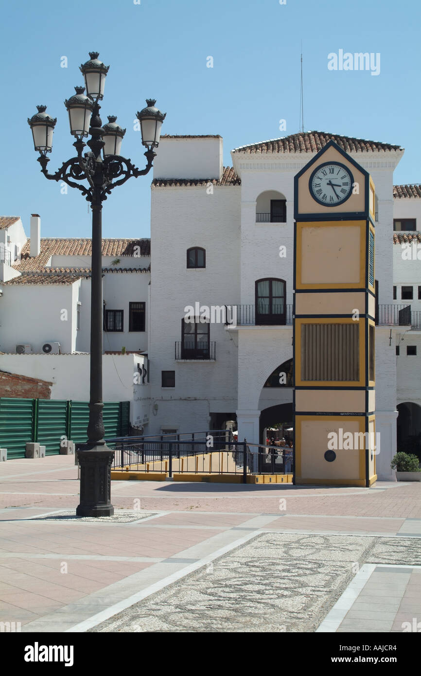 Nerja town centre clock. Southern Spain Europe EU Stock Photo - Alamy