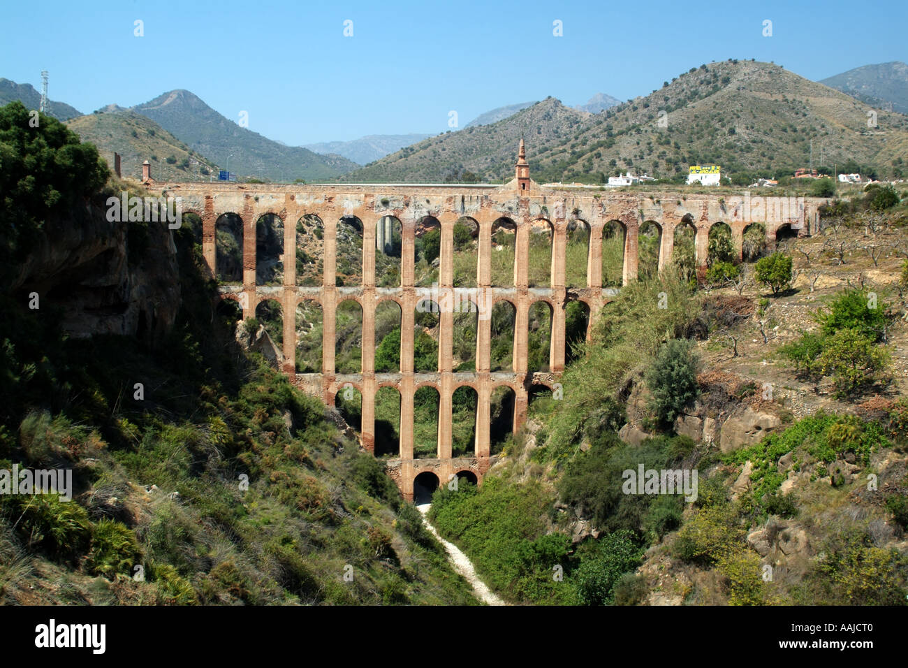 Water viaduct at Nerja southern Spain Europe EU.Historic channel for ...