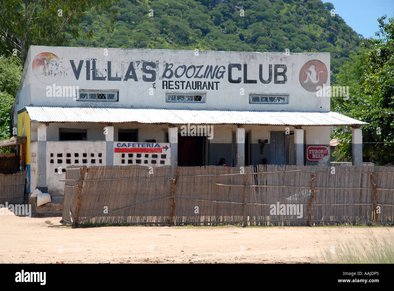 Villa's Boozing Club bar, Monkey Bay, Lake Malawi, Africa Stock Photo ...