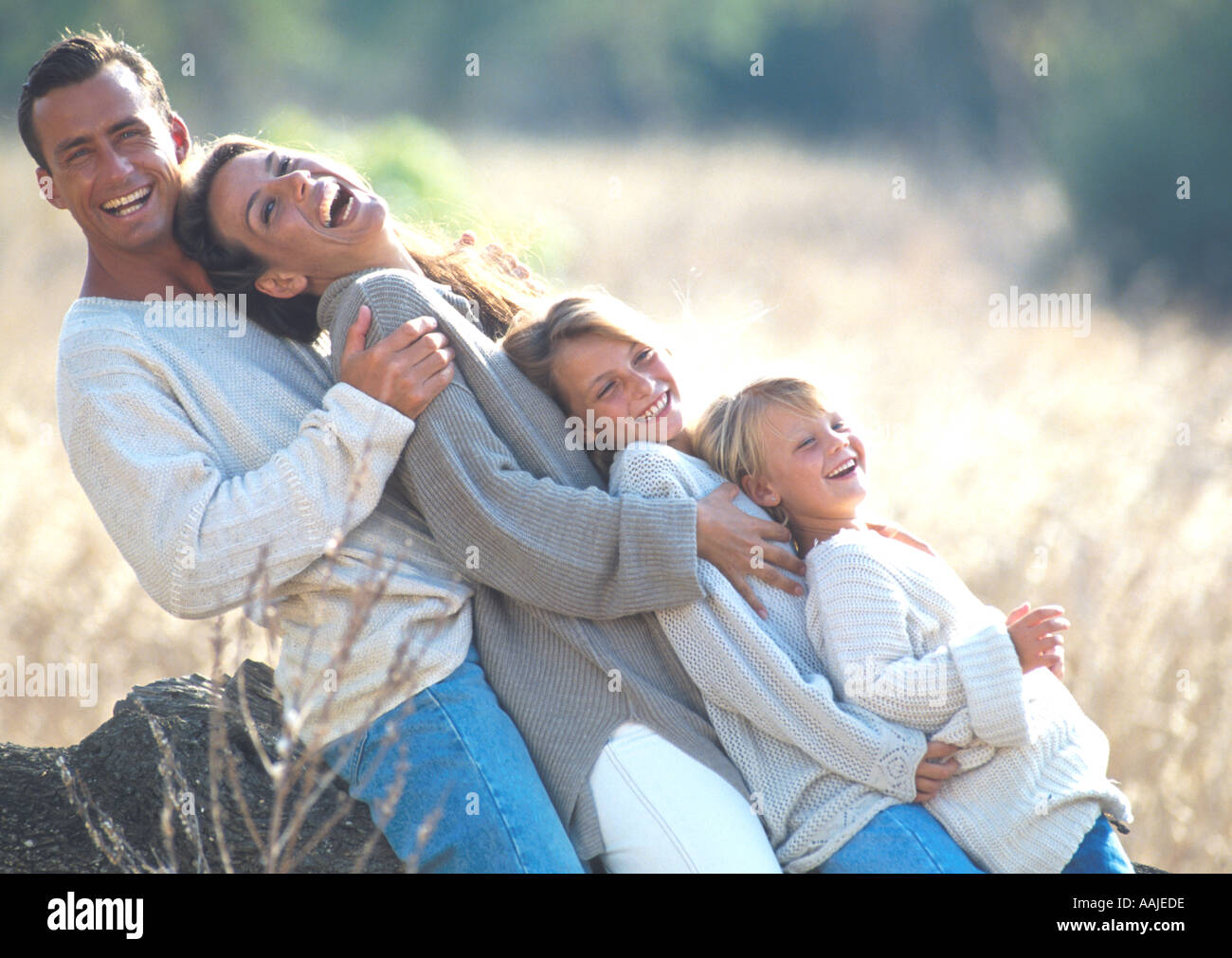 Family with two children Stock Photo - Alamy