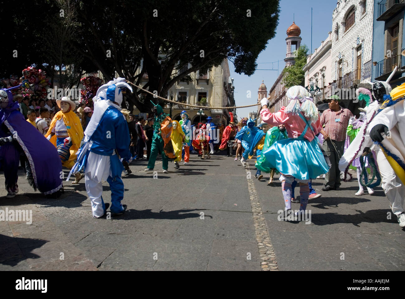 dancing masks in the carnival of puebla, mexico Stock Photo - Alamy