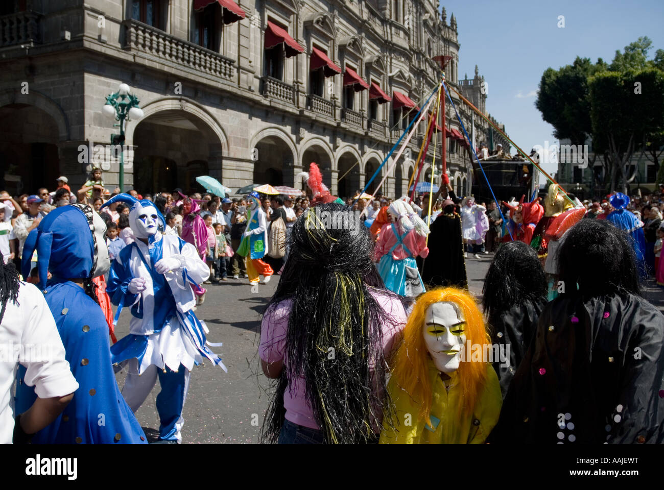 Carnival of masks and costumes in mexico city hi-res stock photography ...