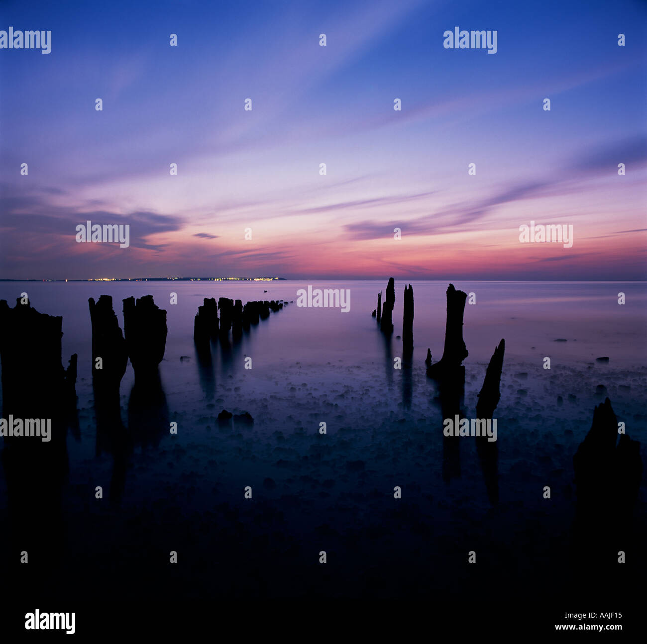 The ancient slip way at dusk with a long exposure the perspective of ...