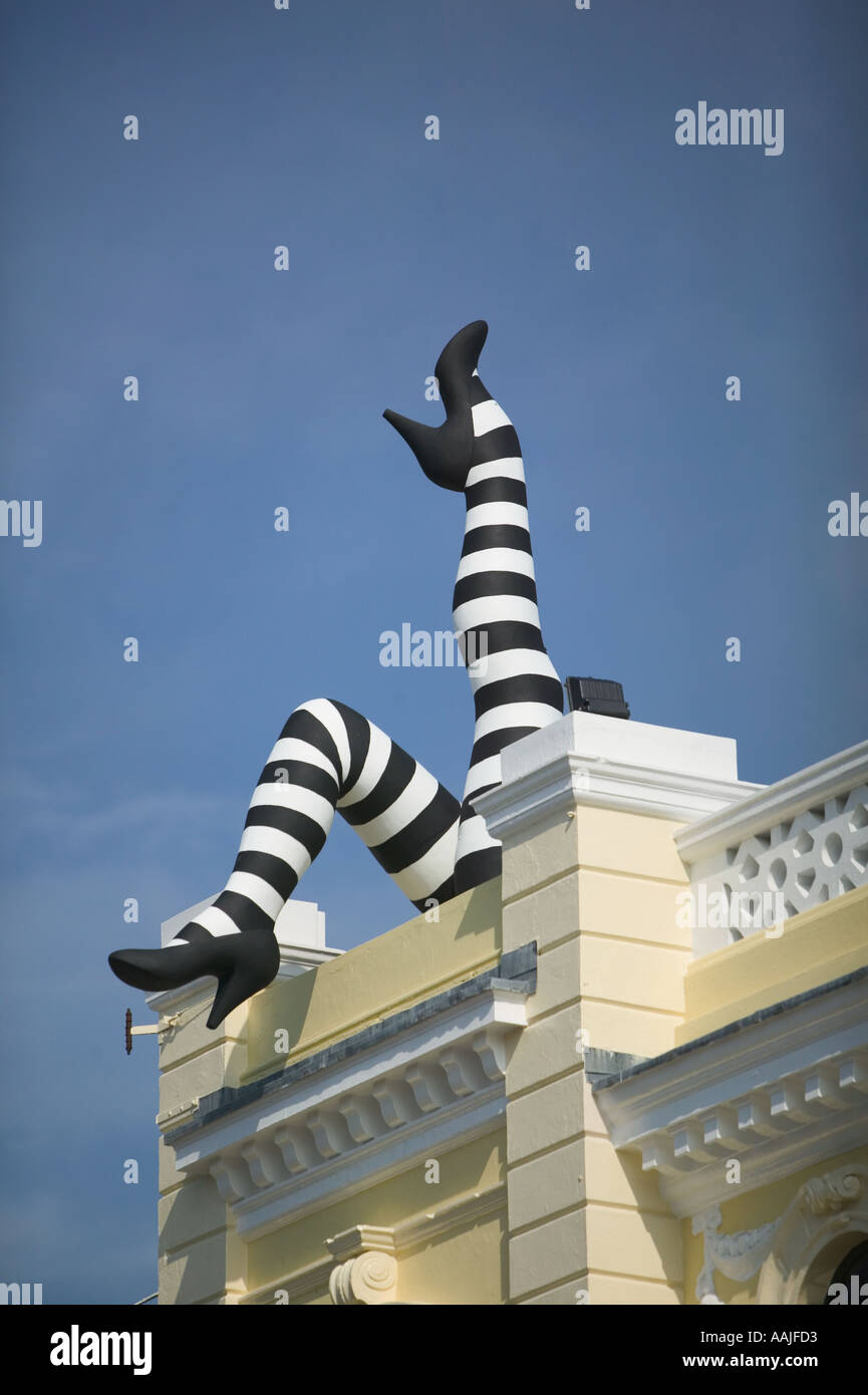 Giant can can legs on rooftop of Duke of Yorks cinema Brighton, England ...