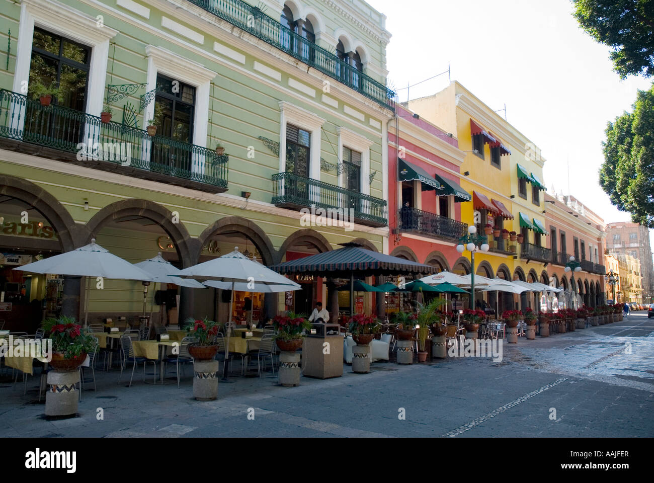 street near the main square of Puebla, Mexico Stock Photo - Alamy