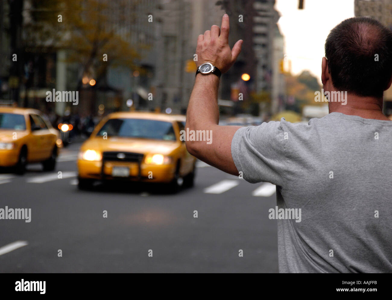 Hailing Yellow Cab Man High Resolution Stock Photography and Images - Alamy