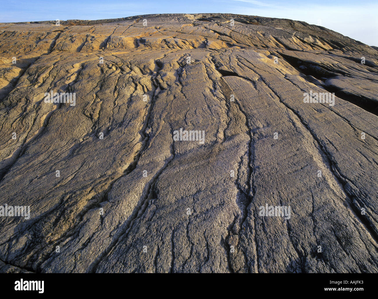 Flat rock with ice age marks Stock Photo - Alamy