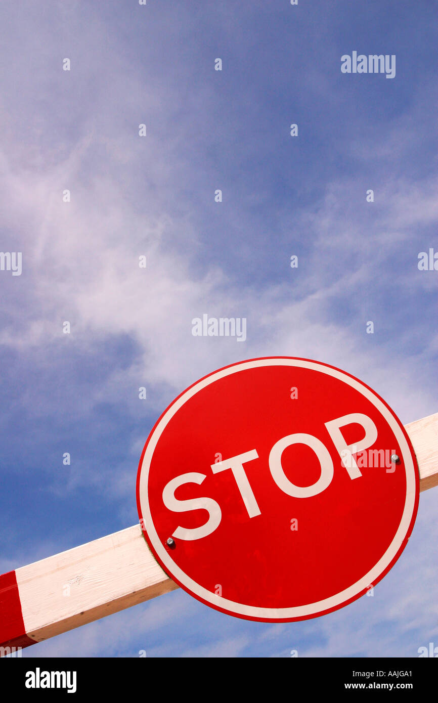 Stop traffic sign red stop sign against background of blue sky and ...