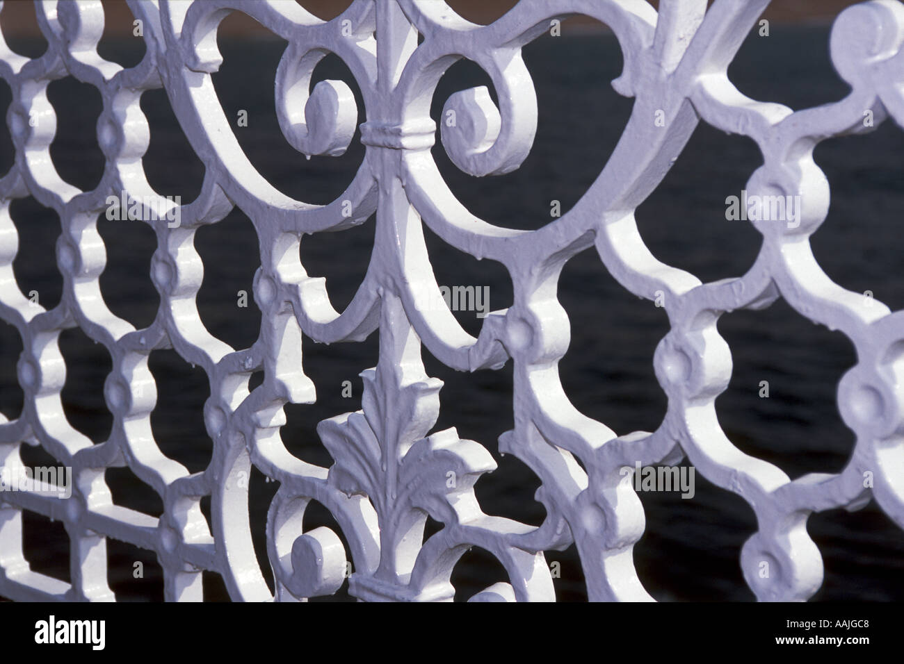 White Seaside Railings Stock Photo - Alamy